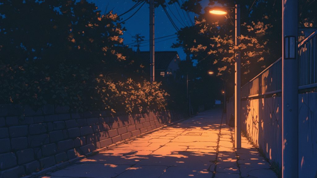 Creepy night road, 4 pictures – free images | Sozaimura