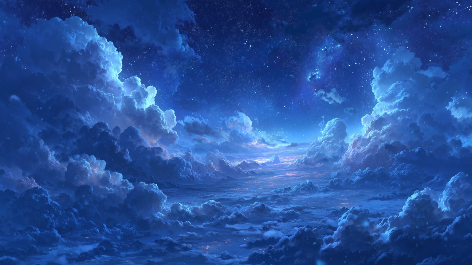 Snow clouds in the night sky, 4 pictures – free images | Sozaimura