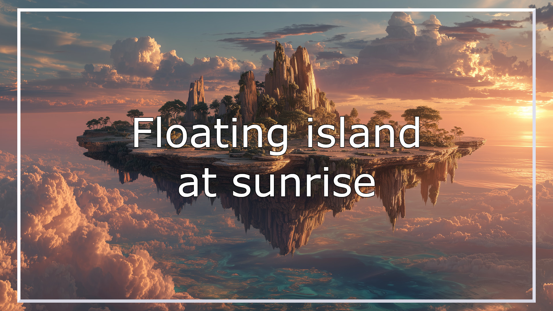 Floating island at sunrise, 4 pictures – free images | Sozaimura