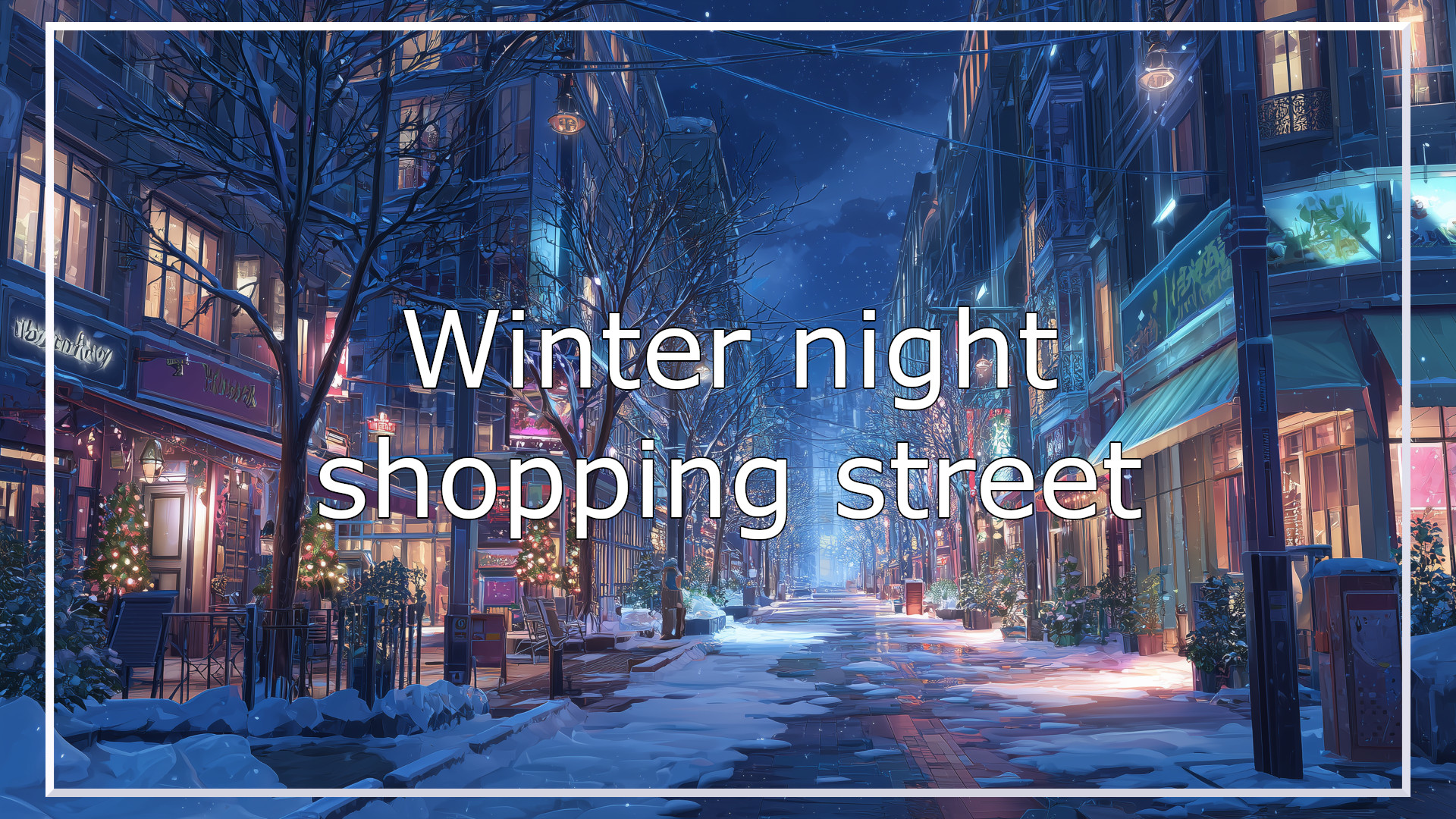 Winter night shopping street, 4 pictures – free images | Sozaimura